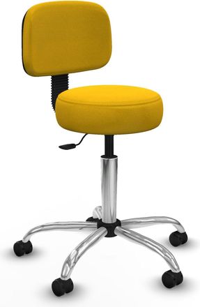 Piqueras y Crespo Schreibtischstuhl aus glattem Stoff, ohne Armlehnen, ausgestattet mit Lamellenkontakt und Schneidschaum, mit selbstfedernden Rollen, Gelb