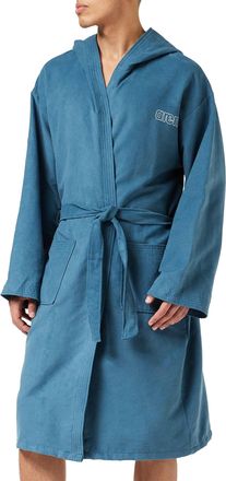 Arena Unisex Mikrofaser Bademantel Zeal (Leicht, Schnelltrocknend, Gro&szlig;e Kapuze, Bindeg&uuml;rtel, 2 Taschen), Navy-White (71), L