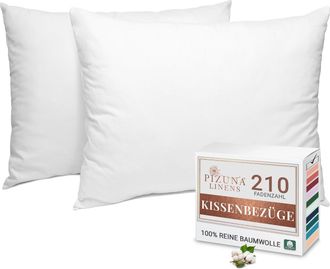 Pizuna Kissenbezug 70x90 cm 2er Set Baumwolle Wei&szlig;, Atmungsaktiv 100% langstaplige Baumwolle in Perkalbindung Nur Kissenbezug (Wei&szlig; Kissenbezug 2er Set)