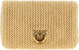 Pinko Pinko, Femme, Sacs, Beige, Taille: ONE Size Love Click Soft Horizontal Mini Clutch