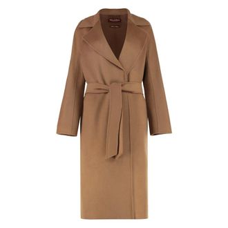 Max Mara Femme, Manteaux, Brun, Taille: 36 FR Cles Wool and Cashmere Coat