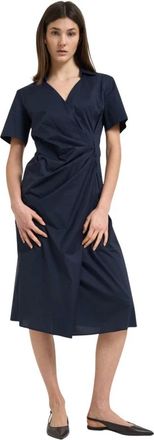 Liviana Conti Femme, Robes, Bleu, Taille: 38 FR Robe Chemisier Midi Drap&eacute;e