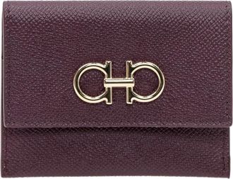 Ferragamo Femme, Accessoires, Violet, Taille: ONE Size Porte-cartes de cr&eacute;dit Gancini