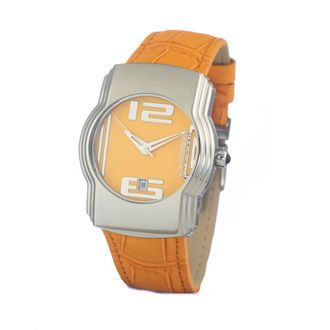 Chronotech 7279m07ac Orange Lederarmbanduhr