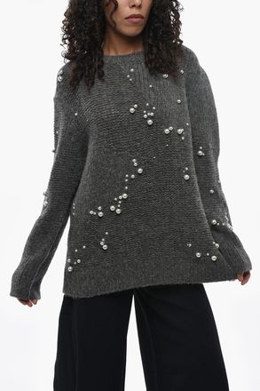 Stella McCartney Rundhalspullover aus Alpaka-Mix, verziert mit Perlen Stella McCartney