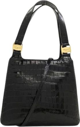 Ferragamo Sac port&eacute; &eacute;paule Pre-owned - Femme - Pre-owned - Noir - Taille: ONE Size