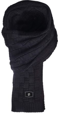 LEIF NELSON Damen Herren Schal und Strickm&uuml;tze M&uuml;tze f&uuml;r Winter Tracht Strick Winterm&uuml;tze Winterschal Slouch Beanie Longbeanie Freizeitm&uuml;tze Schwarz