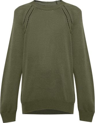 Jil Sander Fein gestrickter Pullover - Grün