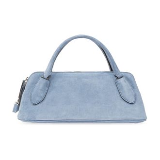 Tory Burch Lock Suede Top Handle Bag - - Bags - Damen - Blau - ONE SIZE