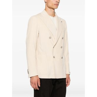 Tagliatore Double-Breasted Corduroy Blazer - Beige