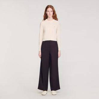 Sandro Cardigan court col rond rembourr&eacute;