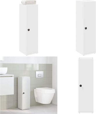 vidaXL Badezimmerschrank mit Rollenhalter Wei&szlig; 20,5x22x72 cm - Toilettenpapierhalter - Holzschrank
