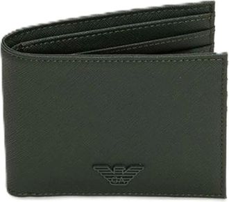 Emporio Armani Homme, Accessoires, Vert, Taille: ONE Size Portefeuille avec logo Compartiment cartes
