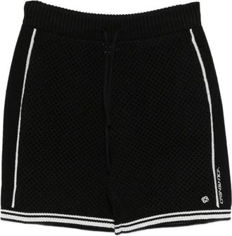 Casablanca Shorts en maille avec d&eacute;tail de bande lat&eacute;rale - Homme - Shorts - Noir - Taille: M
