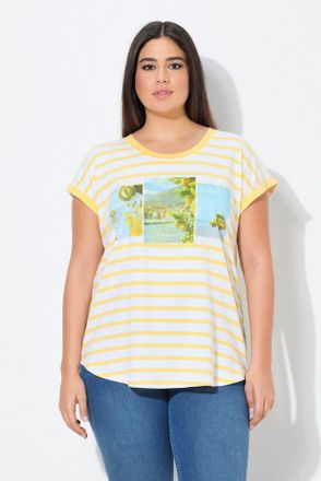 Ulla Popken T-Shirt Shirt Ringel Oversized Rundhals Halbarm