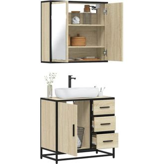 vidaXL Ensemble de meubles de salle de bain 2 pcs chêne sonoma vidaXL