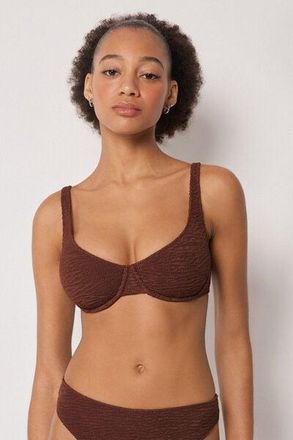 Calzedonia Balconette-bikinioberteil Crinkle Waves Braun