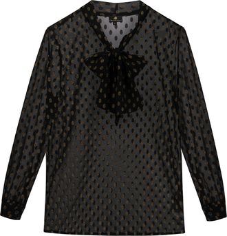Dreimaster Dreimaster Schluppenbluse Damen schwarz/gold