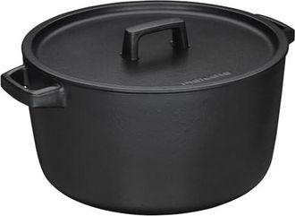 Fiskars Folken Gusseisen-Kasserolle mit Deckel, 6 l, Emailliert, Kochtopf für alle Herdarten, 1075697