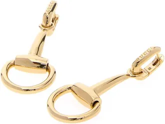 Gucci Gold Metal Horsebit Earrings - Gold