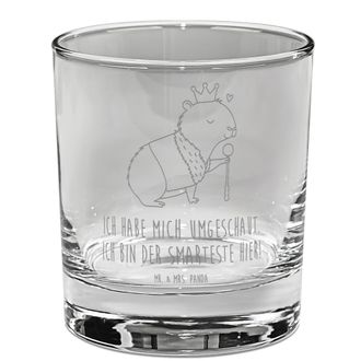 Mr. & Mrs. Panda Whiskey Glas Capybara K&ouml;nig - Geschenk, Tumbler, Lustige Spr&uuml;che, Whiskyglas mit Gravur, Whiskygl&auml;ser, Whisky Gl&auml;ser
