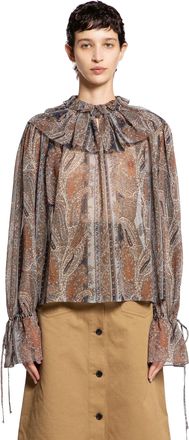 Saint Laurent Paisley Blouse in Georgette Cashmere