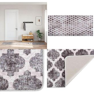vidaXL Teppich Waschbar 80x300 cm Mehrfarbig Rutschfest - Samt Teppich - Wohnzimmer Teppich - Flur Teppich - Treppenl&auml;ufer - Multifarben Teppich - Home &