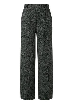 QS by s.Oliver Damen 2172052 Hose lang, Wide Leg, Grey/Black, 34/30