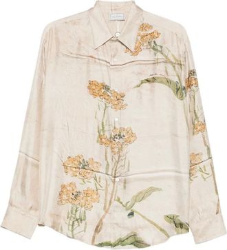 Pierre-Louis Mascia Femme, Blouses et Chemises, Beige, Taille: 42 FR Aloe Long Sleeve Shirt