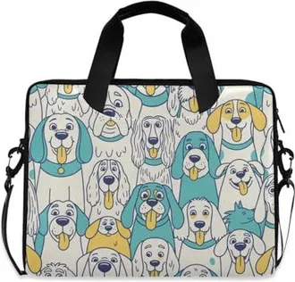 Alaza Sac pour ordinateur portable de 40,6 &agrave; 15,6 pouces, carlins et fleurs, sac pour ordinateur portable pour femme, homme, &eacute;tudiant, travail, voyage, band