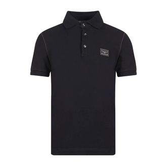 Dolce & Gabbana Homme, Tops, Noir, Taille: M Polo en piqu&eacute; de coton avec &eacute;tiquette de la marque