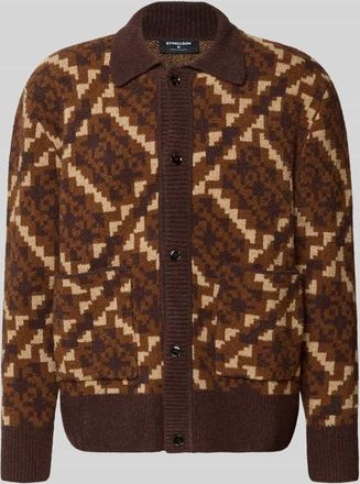 Strellson Loose Fit Strickjacke aus Baumwoll-Mix mit Woll-Anteil Modell Bosse