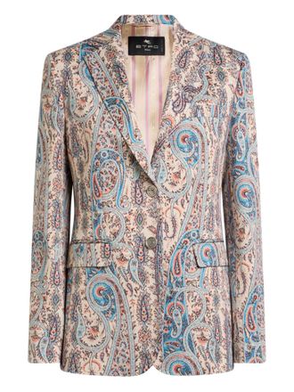 Etro single-breasted jacquard blazer - Nude