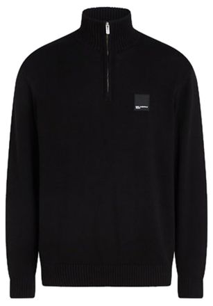 Karl Lagerfeld Regular Half-Zip Sweater, Black, XL