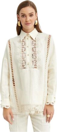 Zimmermann Femme, Blouses et Chemises, Beige, Taille: 38 FR Blouse Illuminate