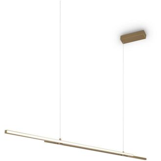 Maytoni Maytoni Halo Plafonnier suspendu moderne de 150 cm en laiton, 1 650 lm, abat-jour blanc