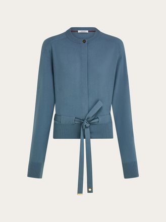 Ferragamo Damen Strickjacke mit Band Gr&uuml;n