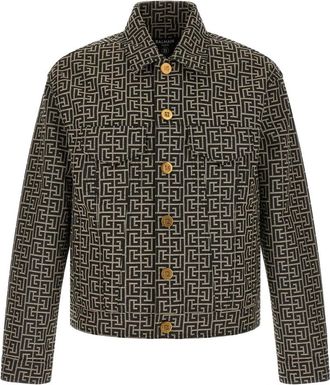 Balmain Homme, Vestes, Multicolore, Taille: XL Veste Jacquard Monogramme