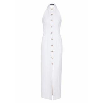 Balmain Figurbetontes- r&uuml;ckenfreies Popeline-Kleid - - Dresses - Damen - Wei&szlig; - XS