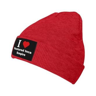 Generic Anti-Transpiration Beanie pour Homme, I Love lempire Inca restaur&eacute;, Doux Chapeau dhiver Tricot&eacute;, Bonnet Hiver Chaud Tricot pour Cyclisme, Femme, Sport