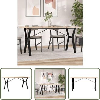 vidaXL The Living Store - Esstisch Y-Gestell 160x80x75,5 cm Massivholz Kiefer & Gusseisen - Esstisch - Holztisch - Kiefernholztisch - Y-Gestell