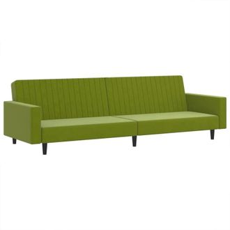 vidaXL Schlafsofa 2-Sitzer Hellgr&uuml;n Samt vidaXL