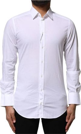 Dolce & Gabbana Homme, Chemises, Blanc, Taille: XS Dress Gold Shirt