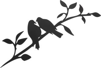 Happyyami Happyyyami Vogel auf Zweig, Metall, Kunst, Wanddekoration, Eisen, Vogel, Wandskulptur, aus Metall, Kunst, Dekoration, Brombeere, für Innen und Außen f