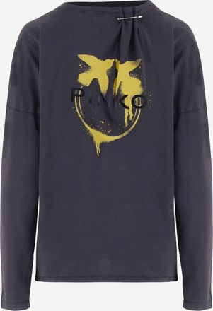 Pinko Pinko - T-shirt &agrave; manches longues en coton avec logo