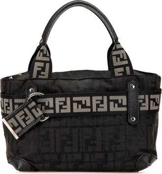 Fendi sac &agrave; main Zip Code m&eacute;dium &agrave; motif Zucca (2000-2010) - Noir