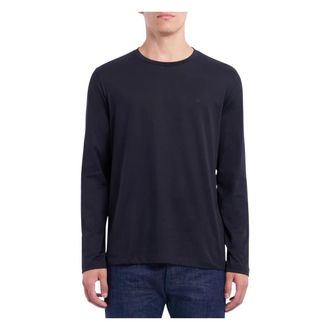 Dondup Slim Crewneck Langarm-T-Shirt - - Tops - Herren - Blau - M