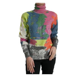 Dolce & Gabbana Gestreifter Mohair Rollkragenpullover - - Knitwear - Damen - Mehrfarbig - M