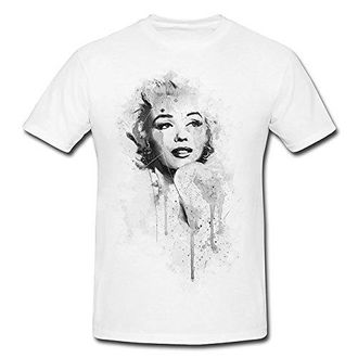 Paul Sinus Art Marilyn Monroe T-Shirt Homme Blanc Imprimé - Blanc - X-Large