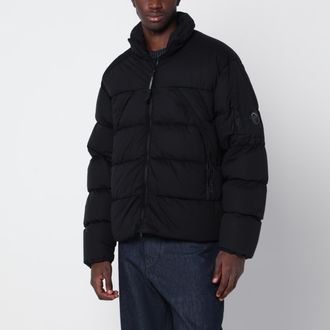 C.P. Company Schwarze Daunenjacke aus Nylon mit Rei&szlig;verschluss